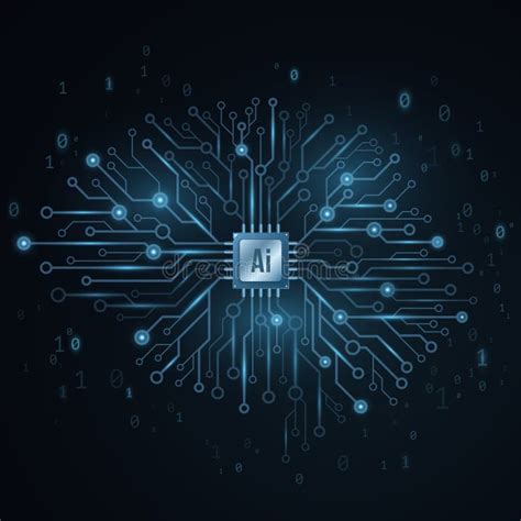 Artificial Intelligence Concept Cyborg Technological Brain Glowing