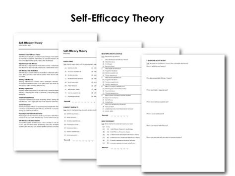 Self Efficacy Theory Teaching Resources