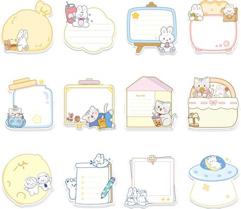144 Sheets Cute Sticky Notes Mini Cartoon Sticky Note With 12