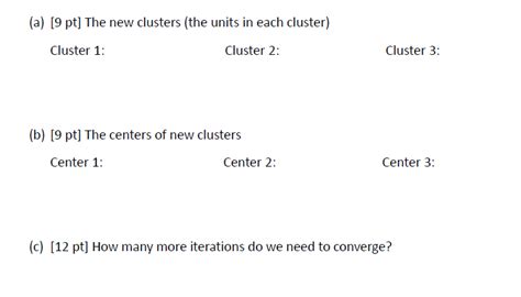 solved cluster the following 8 examples into 3 clusters