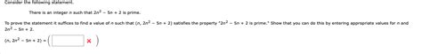solved consider the following statement there is an integer