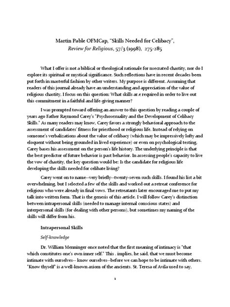 skills needed for celibacy martin pable ofmcap pdf celibacy love