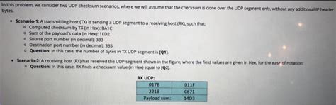 in this problem we consider two udp checksum