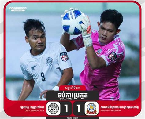 ក្រុមឡាយហ្វ និងក្រសួងមហាផ្ទៃ ចែកគ្នា១ពិន្ទុ នៅសប្ដាហ៍ទី១៣នៃក្របខណ្ឌ Cpl Phnom Penh Thmey