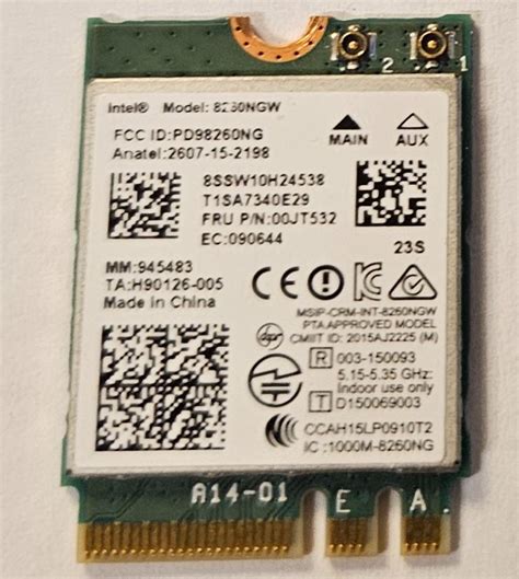 Intel Dual Band Wireless AC 8260ngw M 2 2230 M 2 1216