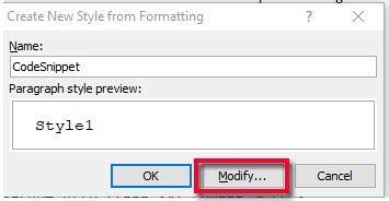Create Style For Source Code In A Word Document