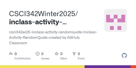 github csci342winter2025 inclass activity randomquote juanms23