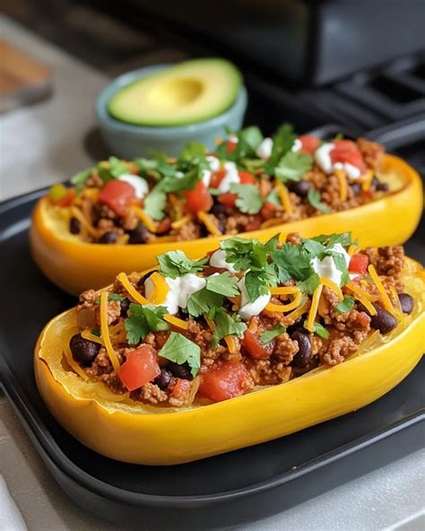 Taco Spaghetti Squash Boats Recipesinspired