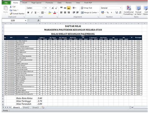 Selamat Datang Contoh Cara Membuat Daftar Nilai Mahasiswa Menggunakan M S Excel