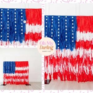 Usa Flag Fringe Backdrop Patriotic Party Decor Photo Booth Streamer