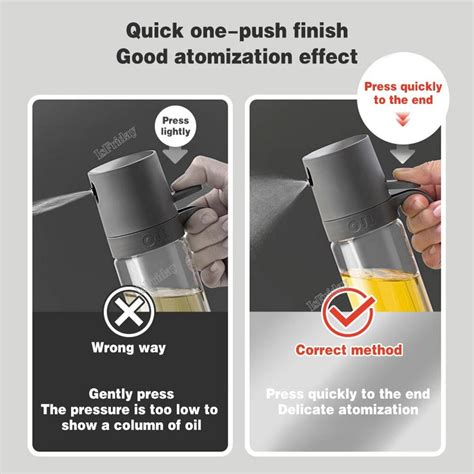 Badu Bg Бутилка със спрей за олио 250 Ml високо боросиликатно стъкло Дозатори за олио за готвене