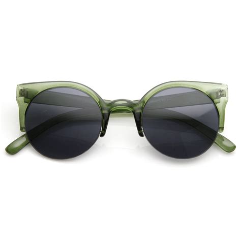 Super Trendy Retro Round Circle Cat Eye Sunglasses Zerouv