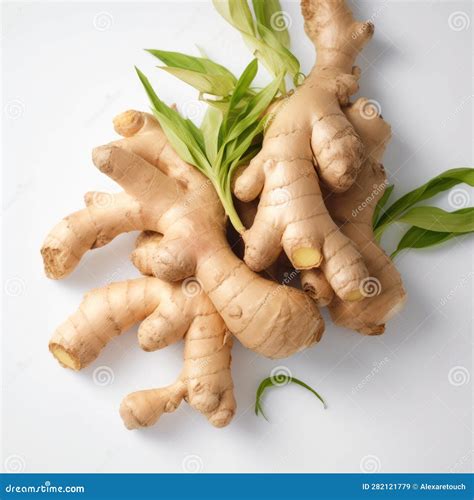 Ginger Herb For Extracted Oil In Medical Treatment Vector Isolated On Transparency Background