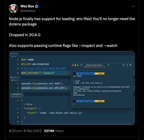 node js update native support for env files vishal grover posted on