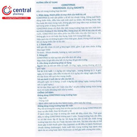 [CHÍNH HÃNG] Thuốc Constipass điều trị tình trạng táo bón