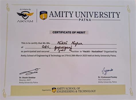 Aikyam Hackathon Innovation Amityuniversitypatna Hackit Nidhi Nupur