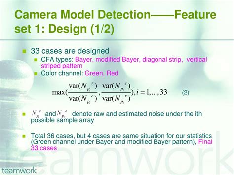 Ppt Camera Model I Dentification B Ased On The Characteristics Of Cfa