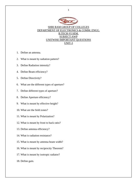 Unit 3 Question Bank Pdf