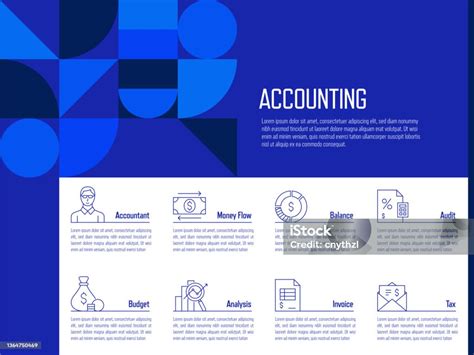 Konsep Akuntansi Vector Line Desain Infografis Dengan Ikon 8 Opsi Atau