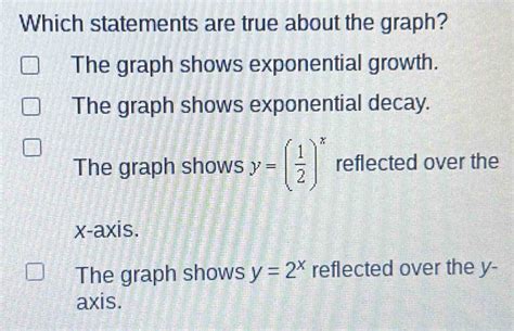 solved which statements are true about the graph the graph shows