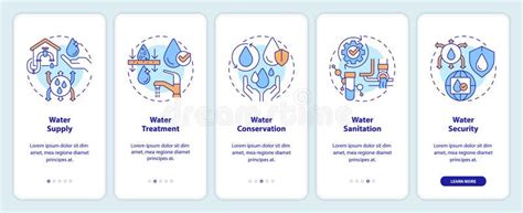 Water Management Concepts Onboarding Mobile App Screen Stock Vector Illustration Of Security