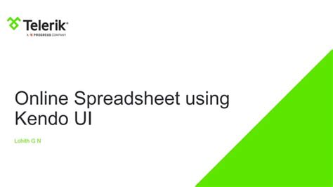 Online Spreadsheet For Your Web Applications Using Kendo Ui Ppt