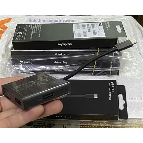 Cáp chuyển đổi USB Type C sang cổng VGA HDMI và USB 3 0 Lenovo thinkplus Type C USB C 3 in 1