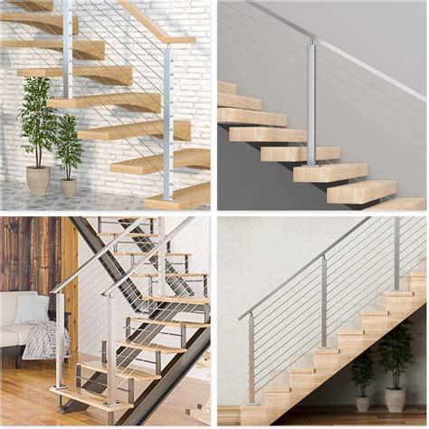 Muzata 36 65ft 13ft Stair Cable Railing System Complete Set One Sto