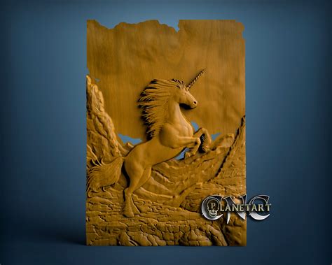Unicorn 3d Stl Model Cnc Router Engraver Artcam Aspire Etsy