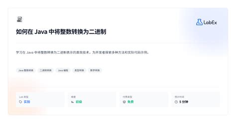 如何在 Java 中将整数转换为二进制 Labex