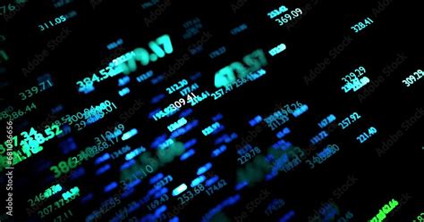 Randomly Changing Numbers In Neon Light Abstract Technological