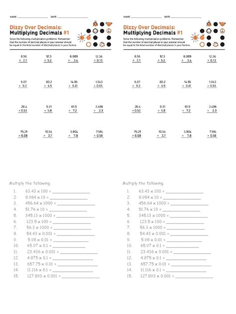 Grade 6 Multiplication Of Decimal Activity Pdf