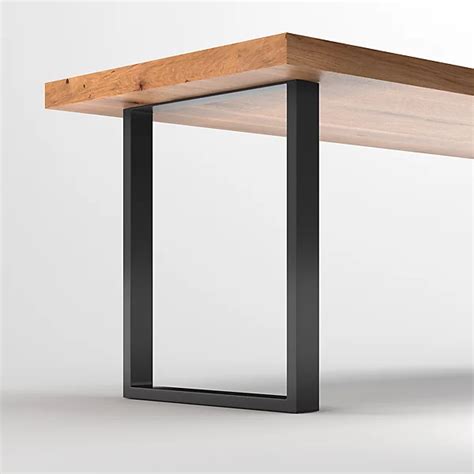 Black Rectangular Metal Furniture Legs Table Leg For Bench Dining Table