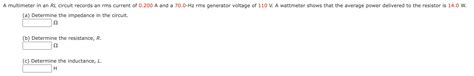 Solved a Determine the impedance in the circuit Ω b Chegg