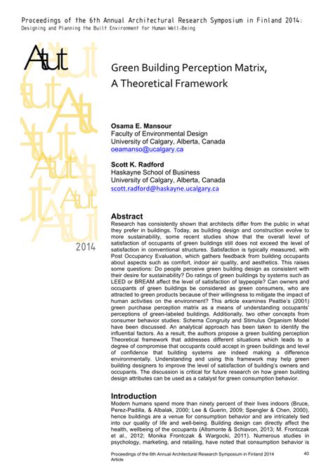 pdf green building perception matrix a theoretical framework