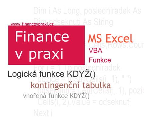 Logická funkce KDYŽ v excelu