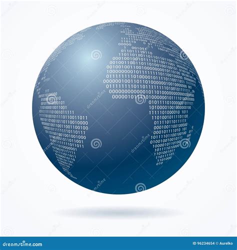 Globe Of Binary Code Abstract Technology Ball Vector Design