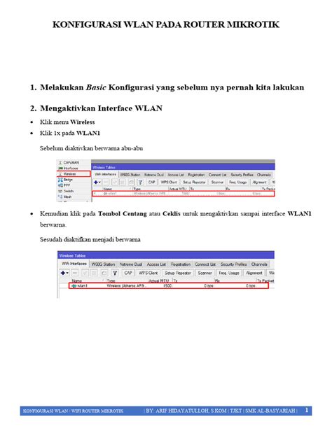 Modul Praktikum Tjkt Konfigurasi Wlan Atau Wifi Router Mikrotik Pdf