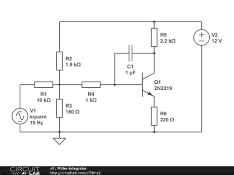 Miller Integrator Circuitlab