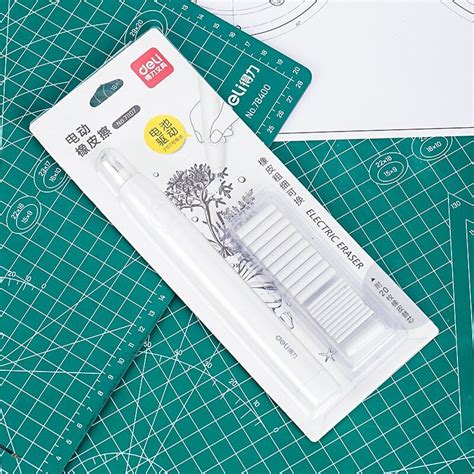 델리 연필 드로잉 기계식 전기 지우개 귀여운 반죽 지우개 어린이 학교 사무실 용품 고무 연필 지우개 리필 수정 용품