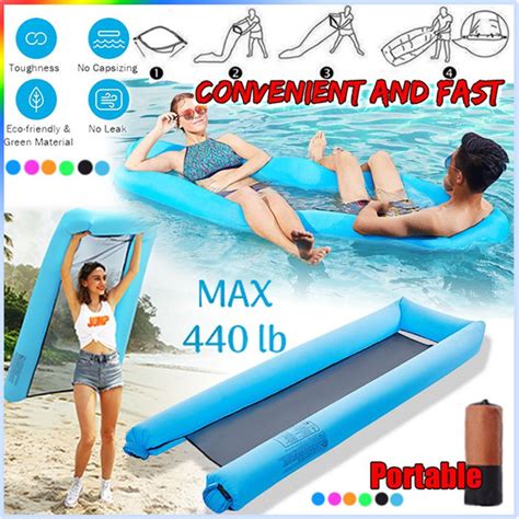 【2019 upgraded】inflatable pool floats portable floating lounger chair
