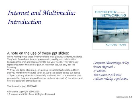 Ppt Internet And Multimedia Introduction Computer Networking A Top