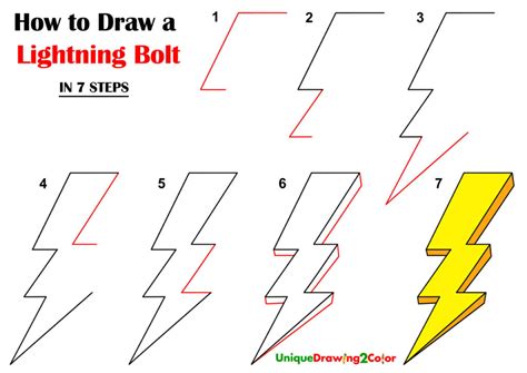 How To Draw A Lightning Bolt Step By Step Instructions With Pictures