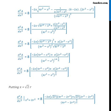 Ex 6 5 19 Show That Of All Rectangles Inscribed In Circle