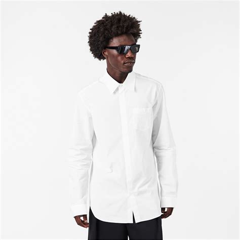 Balmain Mens Emblam Long Sleeve Plain Shirt Men White Flannels