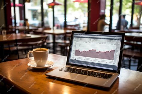 Premium Ai Image Notebook Visualizing Statistics At Cafe