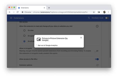 Add Option To Disable Analytics Tracking Issue GoogleChromeLabs Picture In Picture