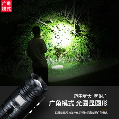 正品神火a2 S变焦迷你便携手电筒强光可充电超亮家用户外远射灯 虎窝淘