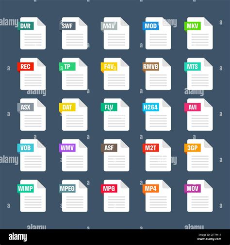 Common System File Formats Document Types And Extensions Flat Style