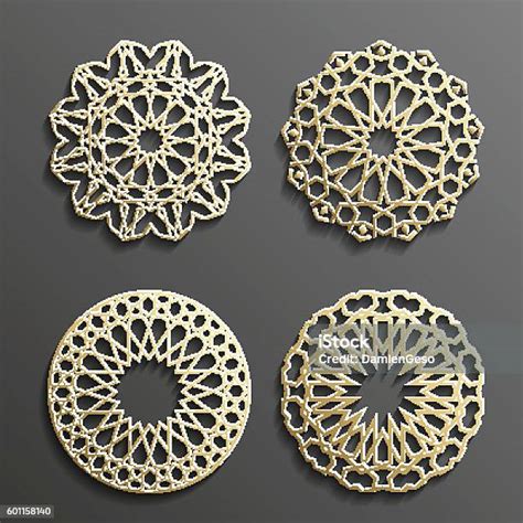 이슬람 장식 벡터 페르시아 모티프 3d 라마단 라운드 패턴 요소 0명에 대한 스톡 벡터 아트 및 기타 이미지 0명 Eid